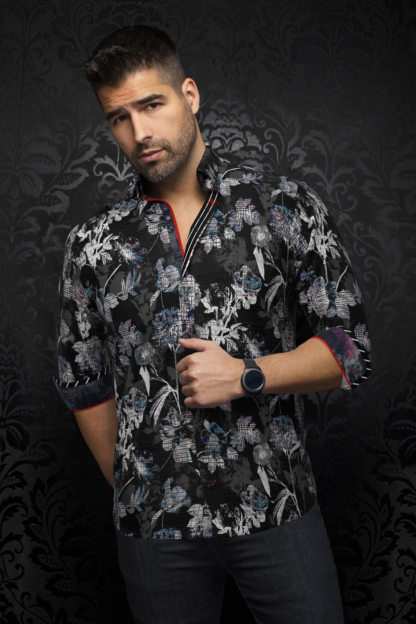 Men's long sleeve shirt by Au Noir | PEYLON Black | Menshirt, entire ...