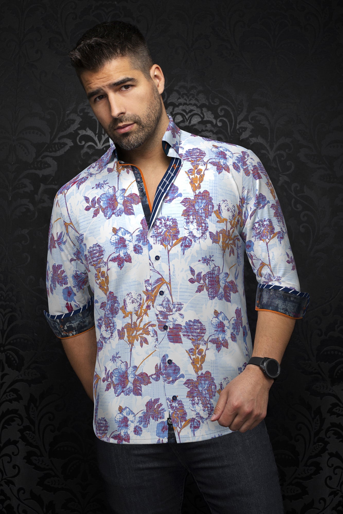 Men's long sleeve shirt by Au Noir | PEYLON Light Blue | Menshirt ...